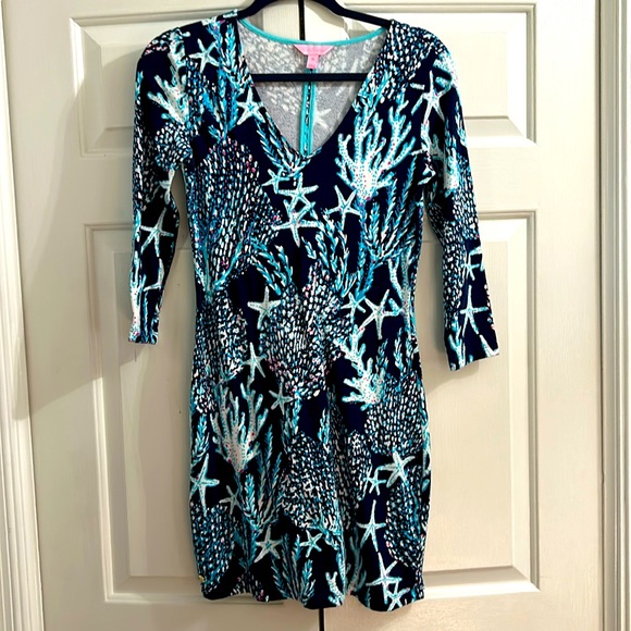 Lilly Pulitzer | Dresses | Lilly Pulitzer Blue Starfish Long Sleeve ...